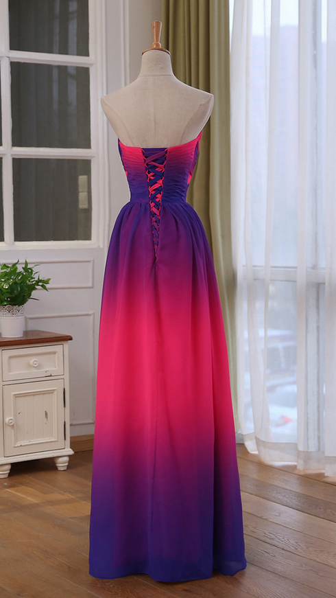 Beautiful Sweetheart Gradient Beaded Prom Dress, A-line Long Prom Dres ...